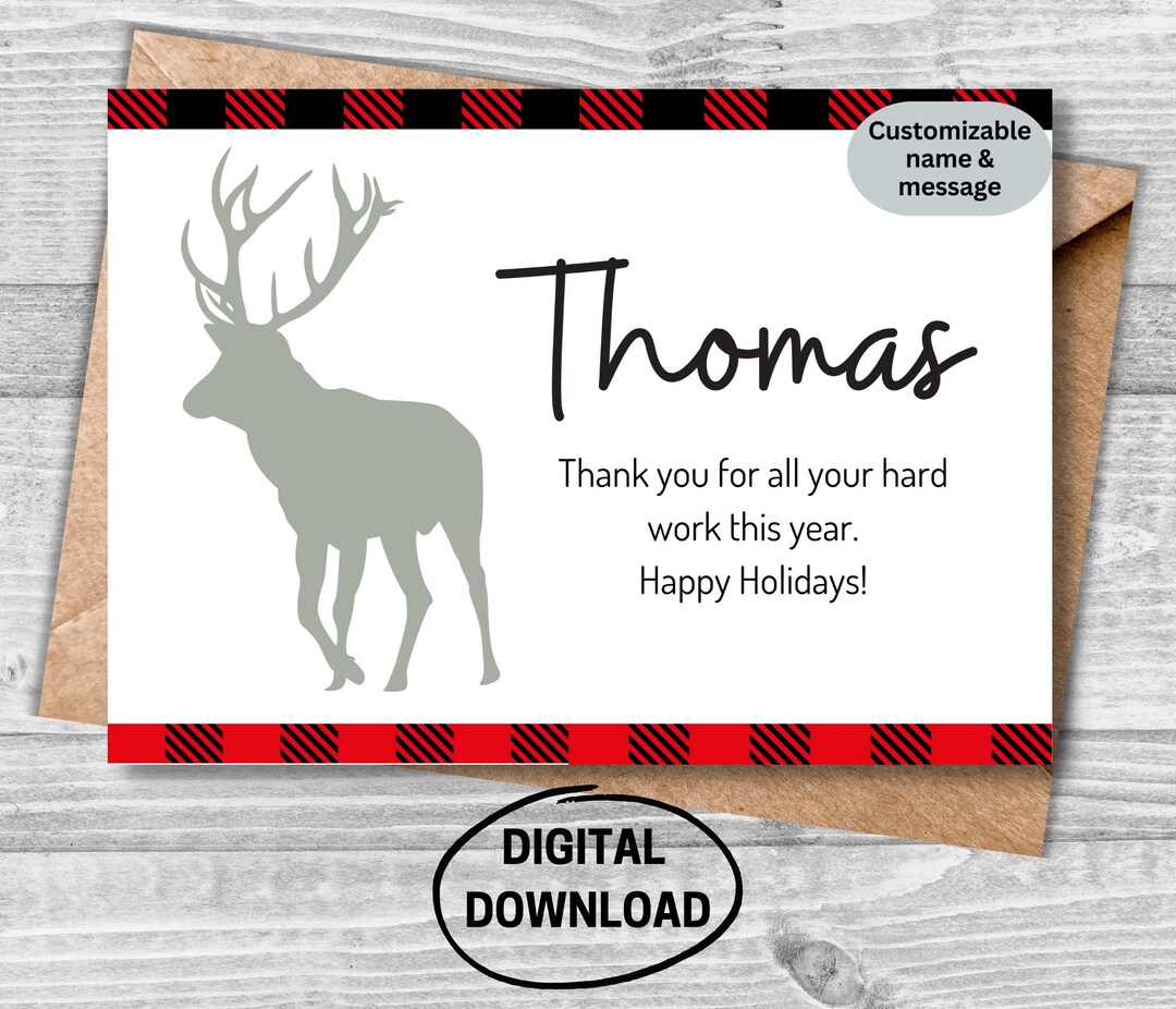 Printable Holiday Card Custom, Christmas Small Business Thank You Card ...