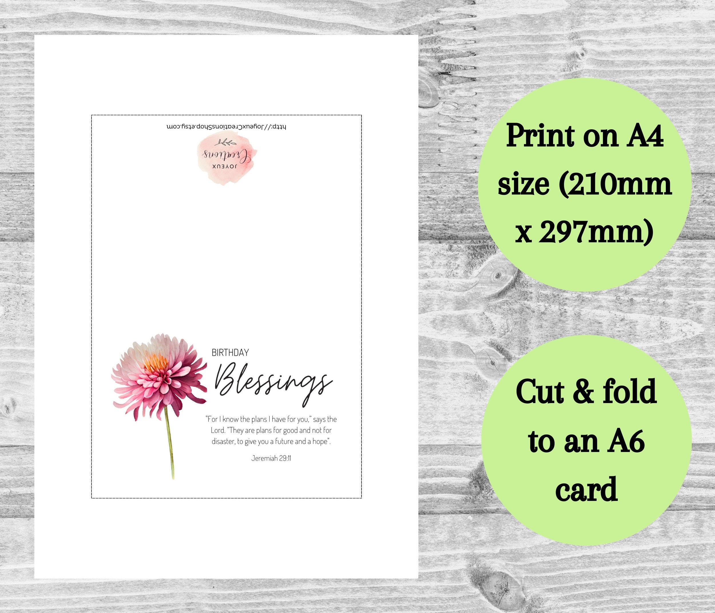 Birthday Printable Card, Christian Verse Card, Bible Verse Printable ...