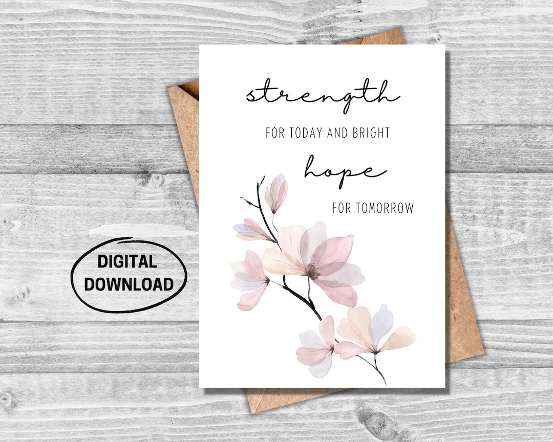 Encouragement Christian Printable Card, Bible Verse Card, Religious ...