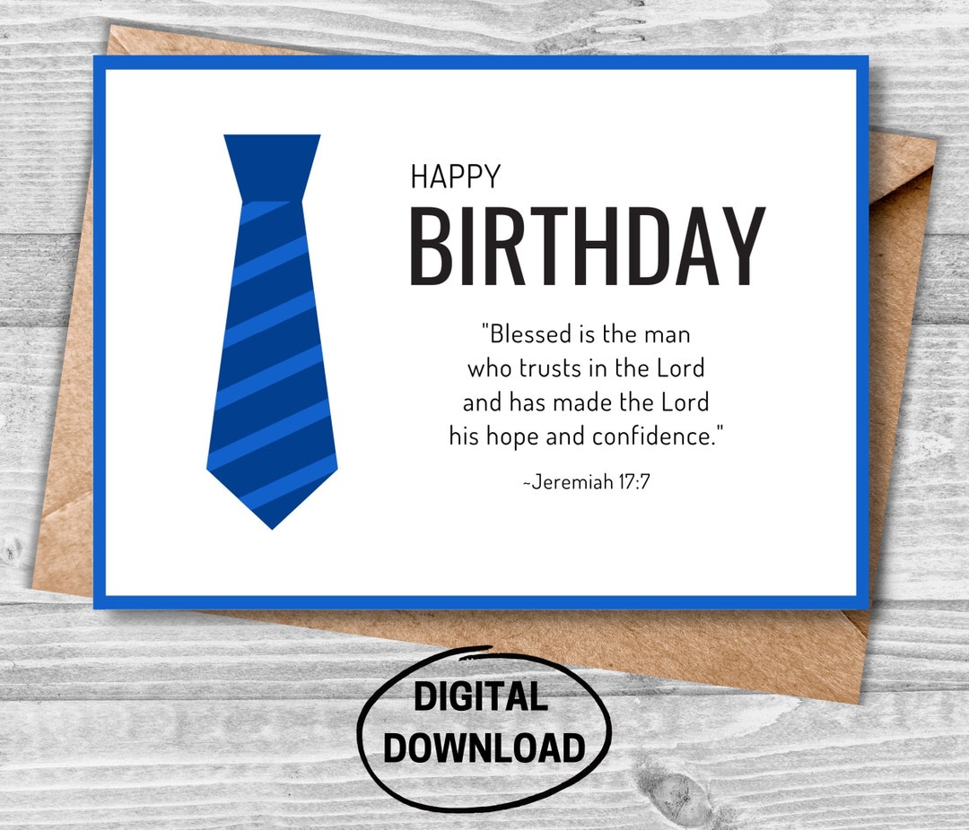 Birthday Printable Card, Christian Verse Card, Bible Verse Printable ...