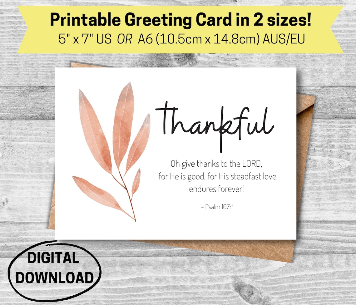 Christian Thank You Card, Religious Thank You Card, Thank You Printable ...