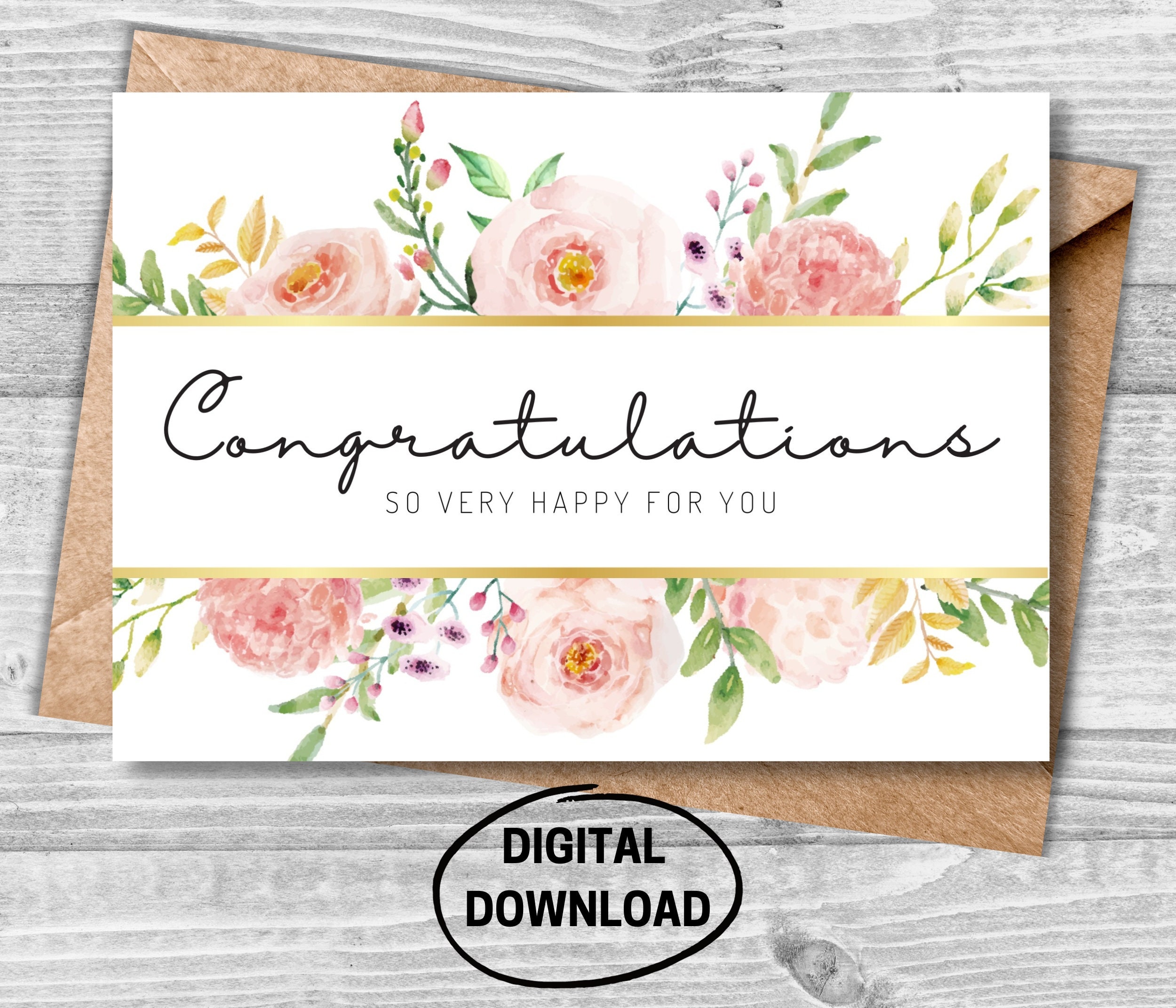 Congratulations, Printable Card, Congratulations Greeting Card ...
