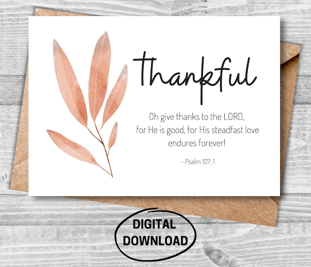 Christian Thank You Card, Religious Thank You Card, Thank You Printable ...