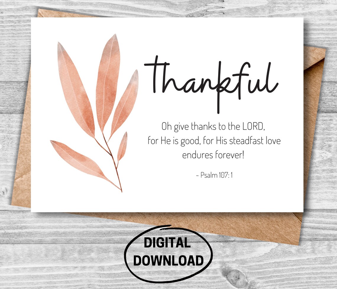 Christian Thank You Card, Religious Thank You Card, Thank You Printable ...