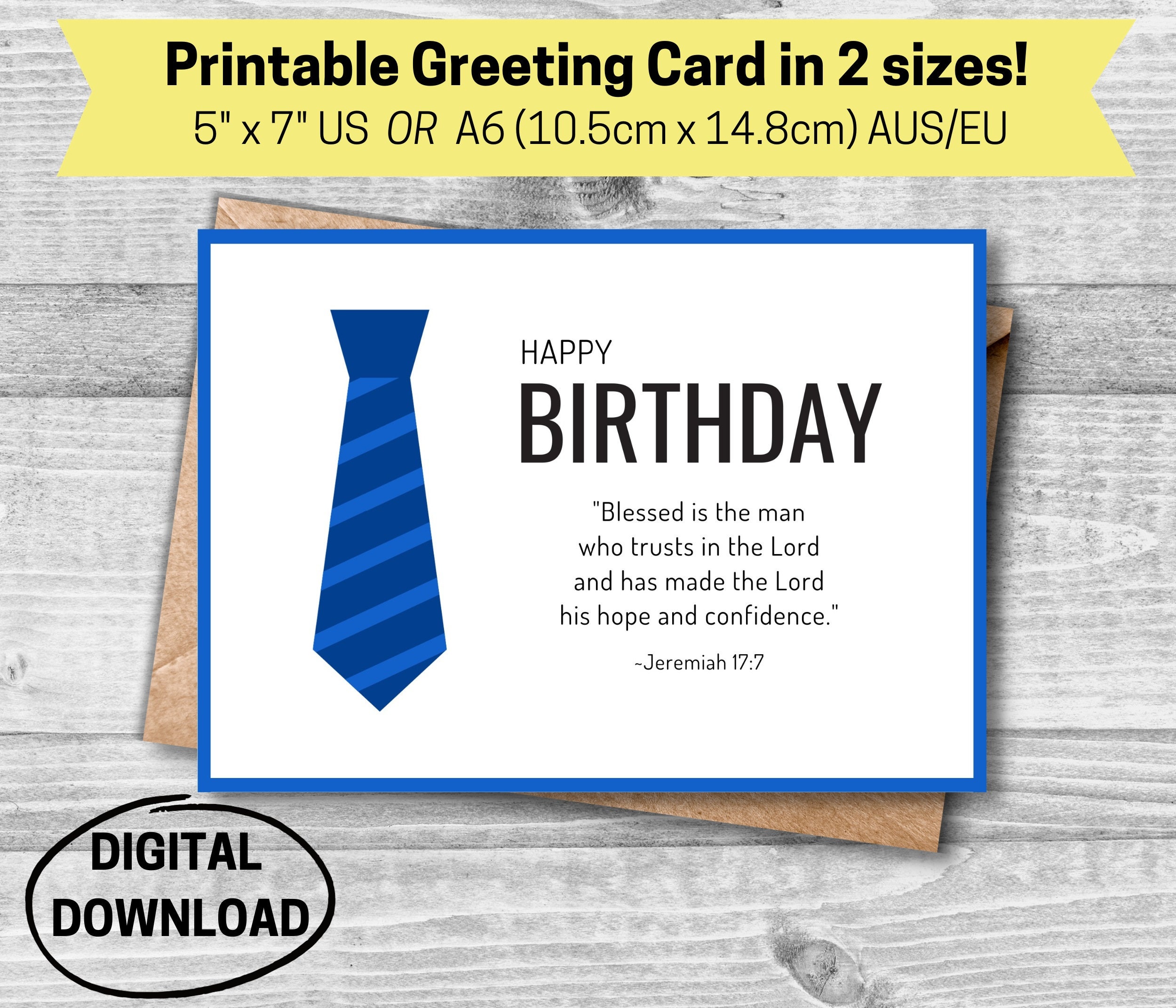 Birthday Printable Card, Christian Verse Card, Bible Verse Printable ...
