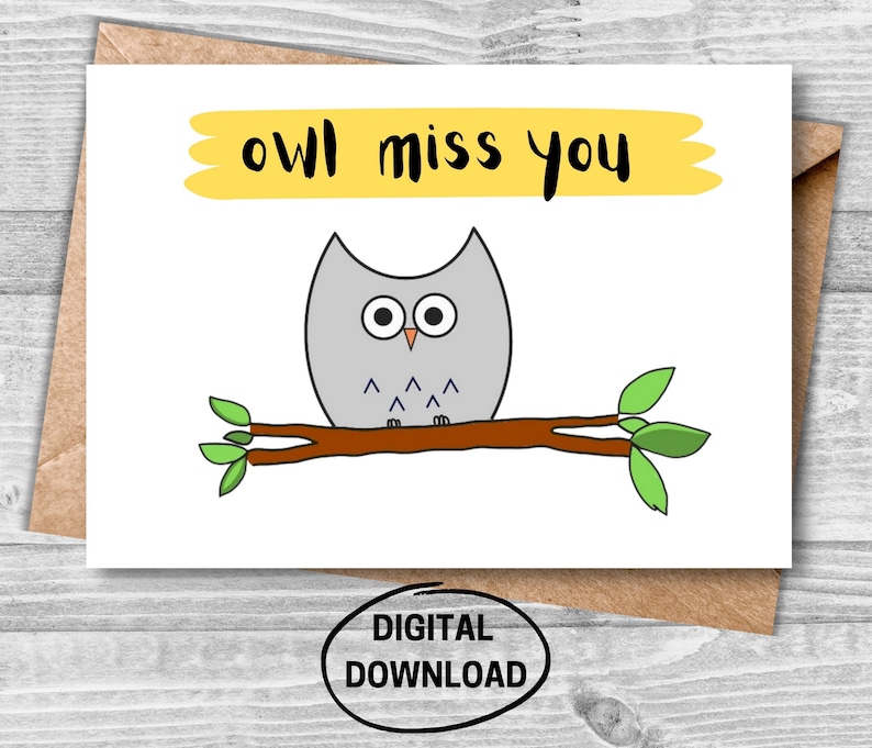 I'll Miss You Card, Miss You Card, Funny Printable Card, Teacher ...