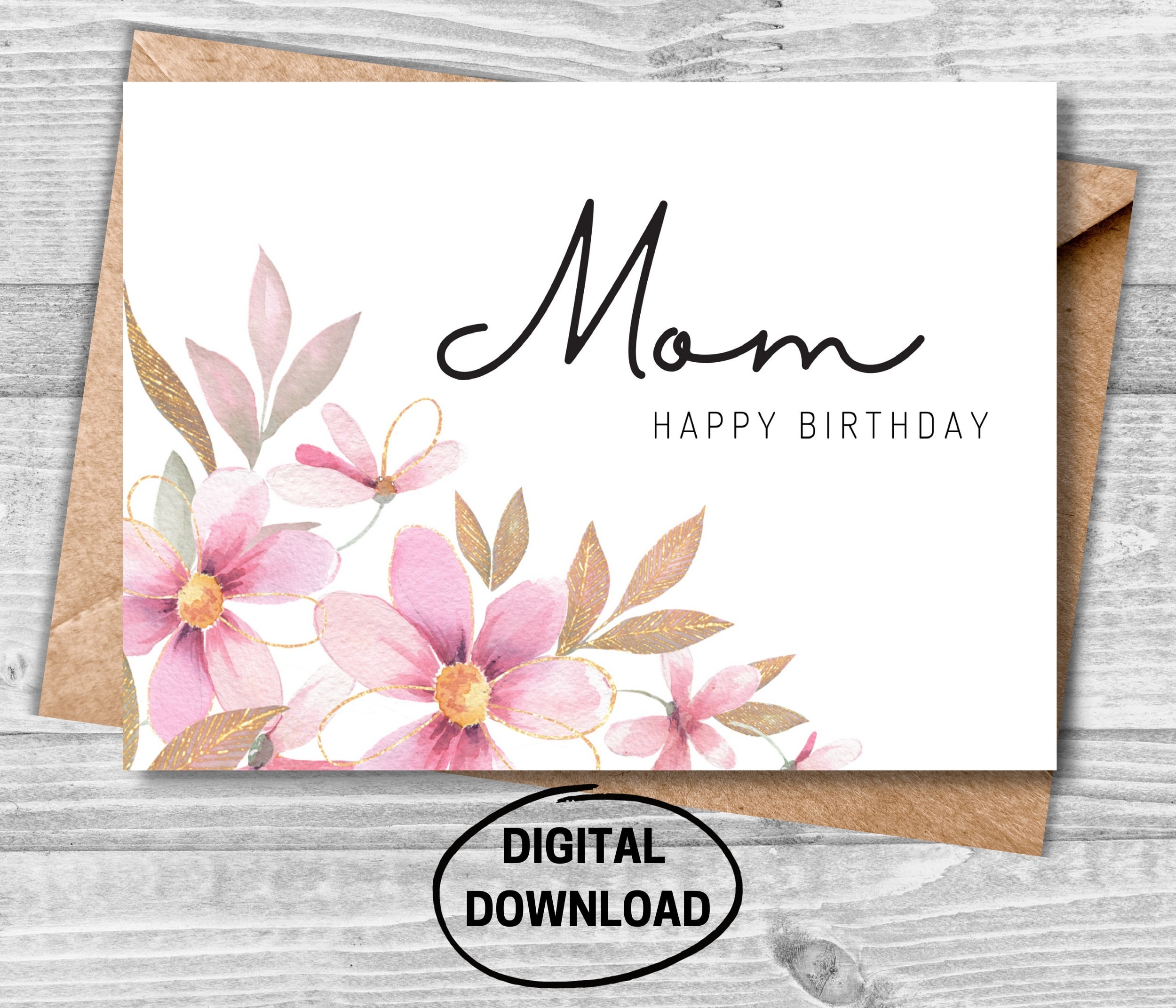 Birthday Printable Card for Mom Birthday Card for Her - Etsy