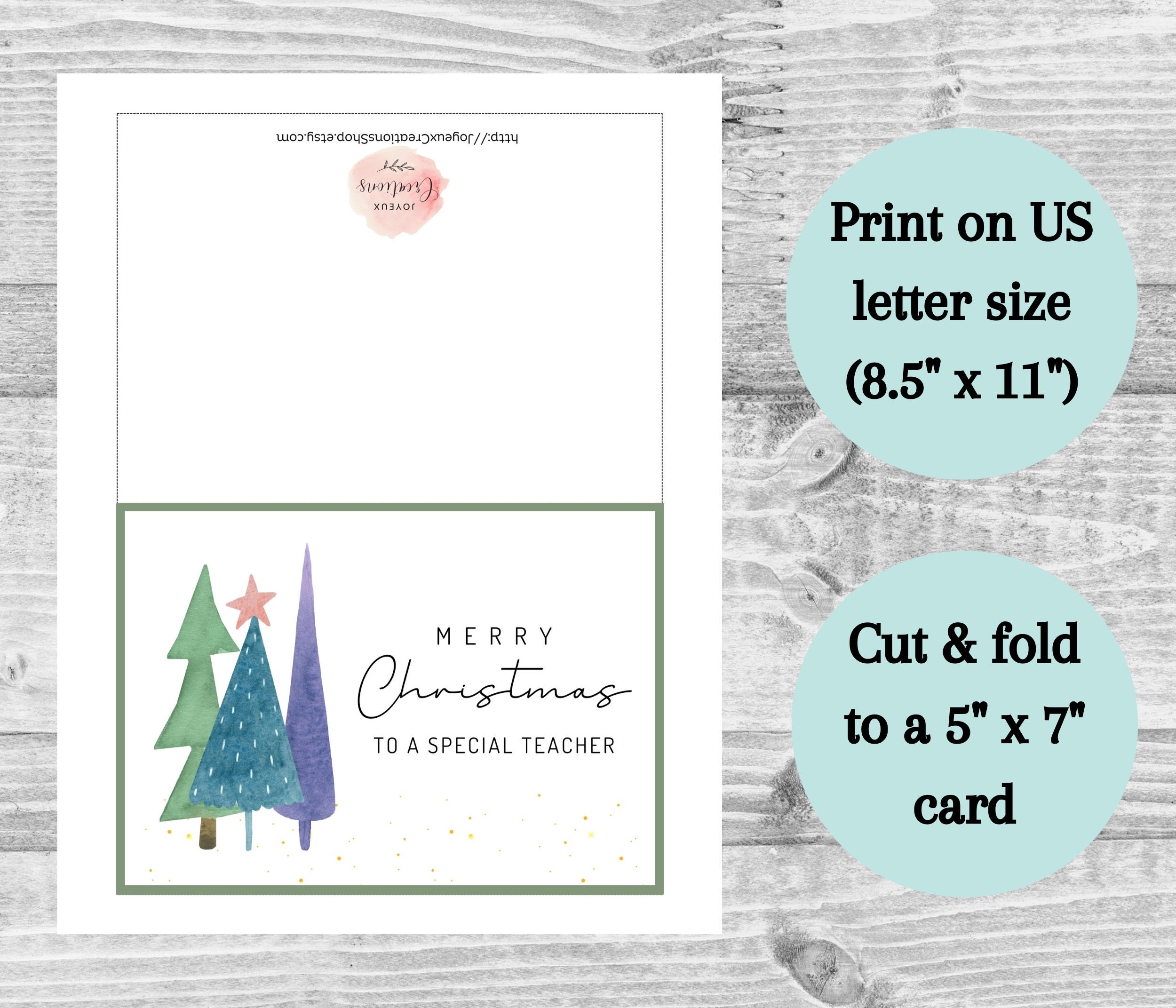 Teacher Christmas Card, Digital Teacher Christmas Card, Holiday ...