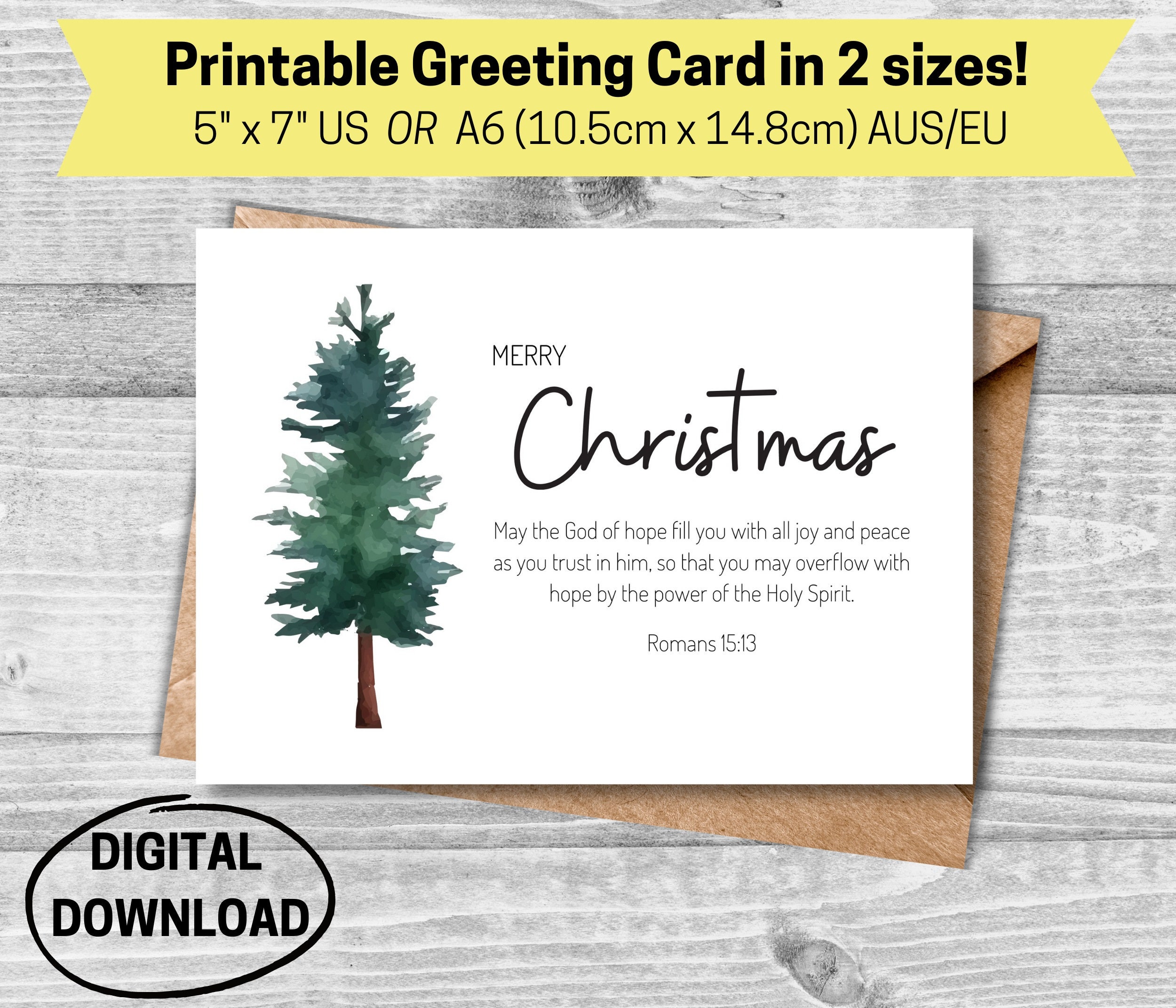 Christmas Printable Card, Religious Holiday Card, Holiday Printable ...