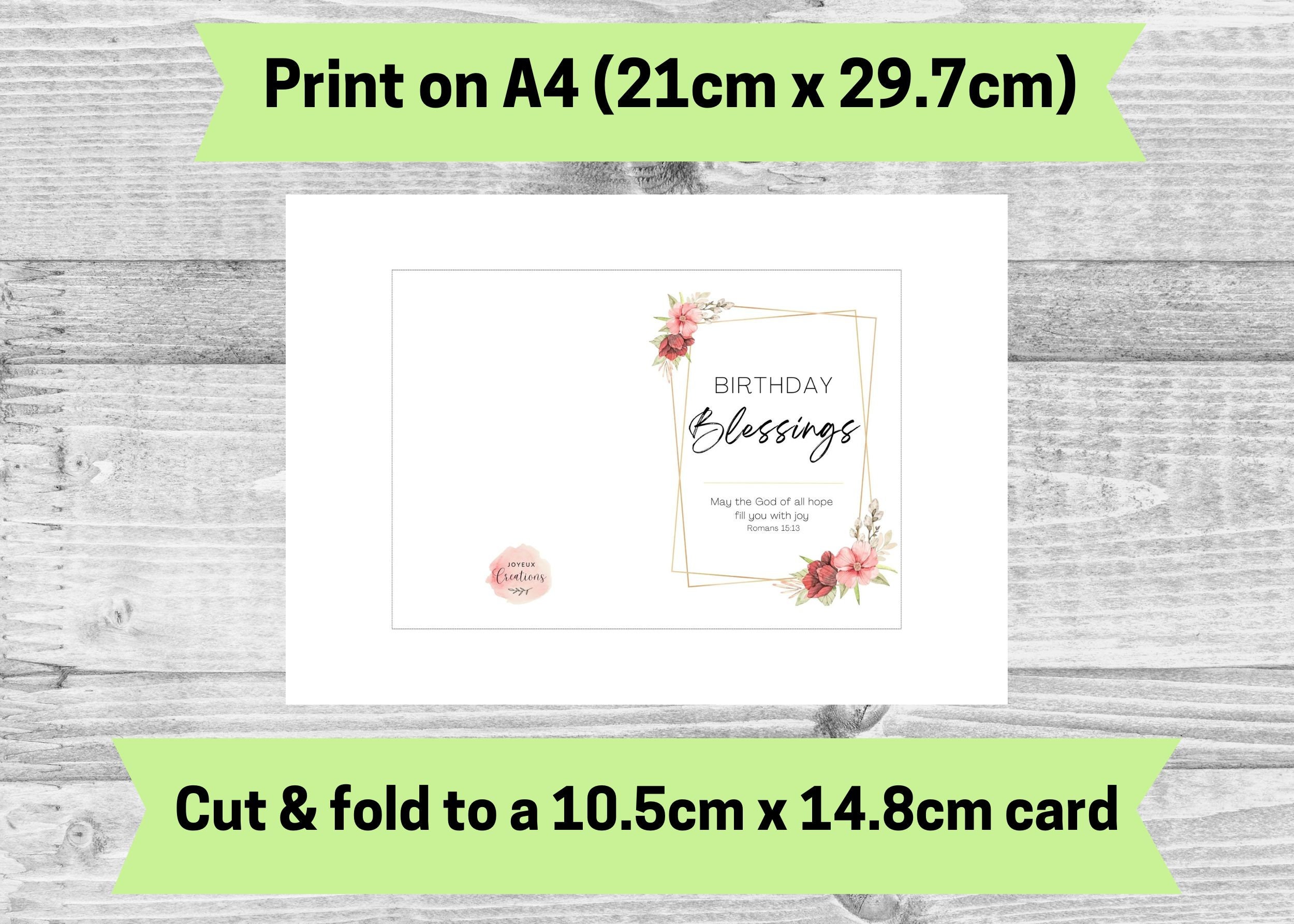 Birthday Printable Card, Christian Verse Card, Bible Verse Printable ...