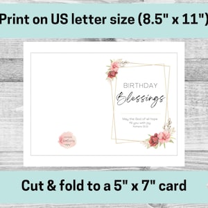 Birthday Printable Card, Christian Verse Card, Bible Verse Printable ...