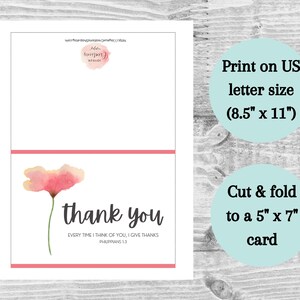 Christian Thank You Card, Religious Thank You Card, Thank You Printable ...