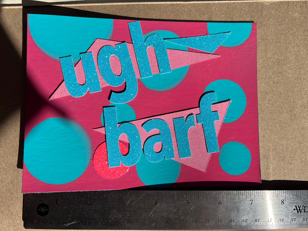 Ugh Barf | Collage Blue Text - Etsy