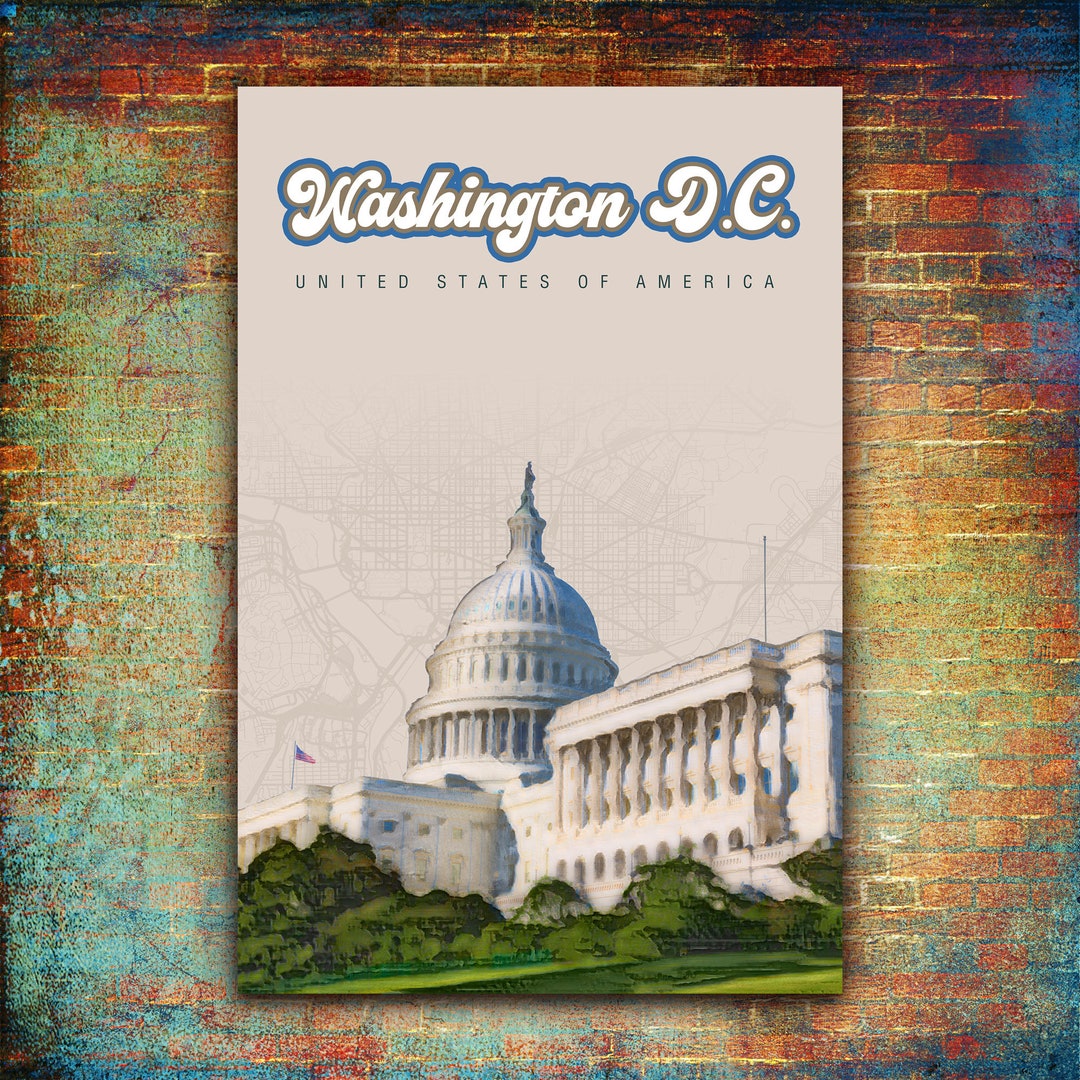 Washington DC Art Decor DC Skyline City Art Decor Washington DC Lover ...
