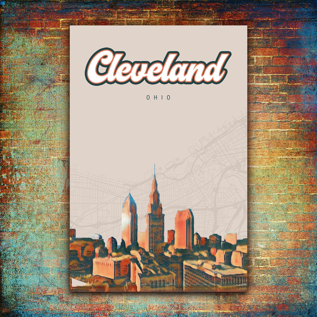 Cleveland Art Decor Cleveland Skyline City Art Decor Cleveland Lover ...