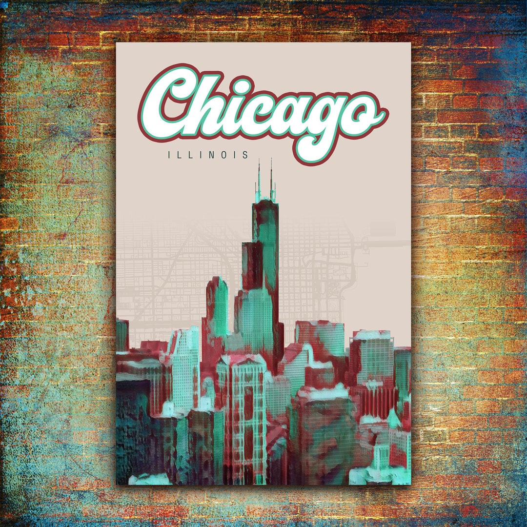 Chicago Art Decor Chicago Skyline City Art Decor Chicago Lover Gift ...