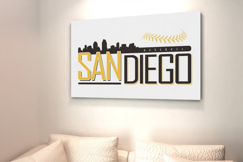 San Diego Padres Art Print Padres Baseball Wall Art Baseball Poster ...