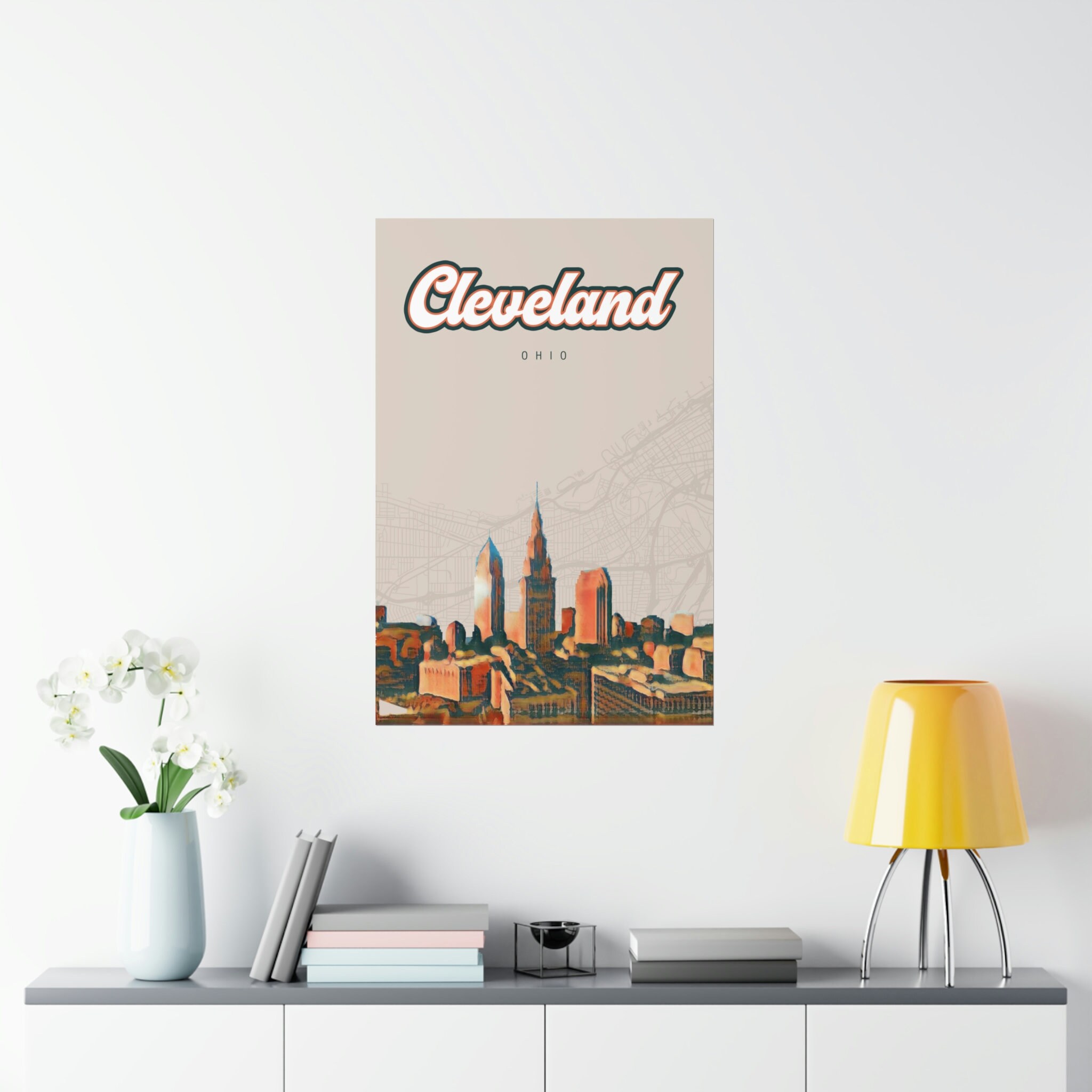 Cleveland Art Decor Cleveland Skyline City Art Decor Cleveland Lover ...