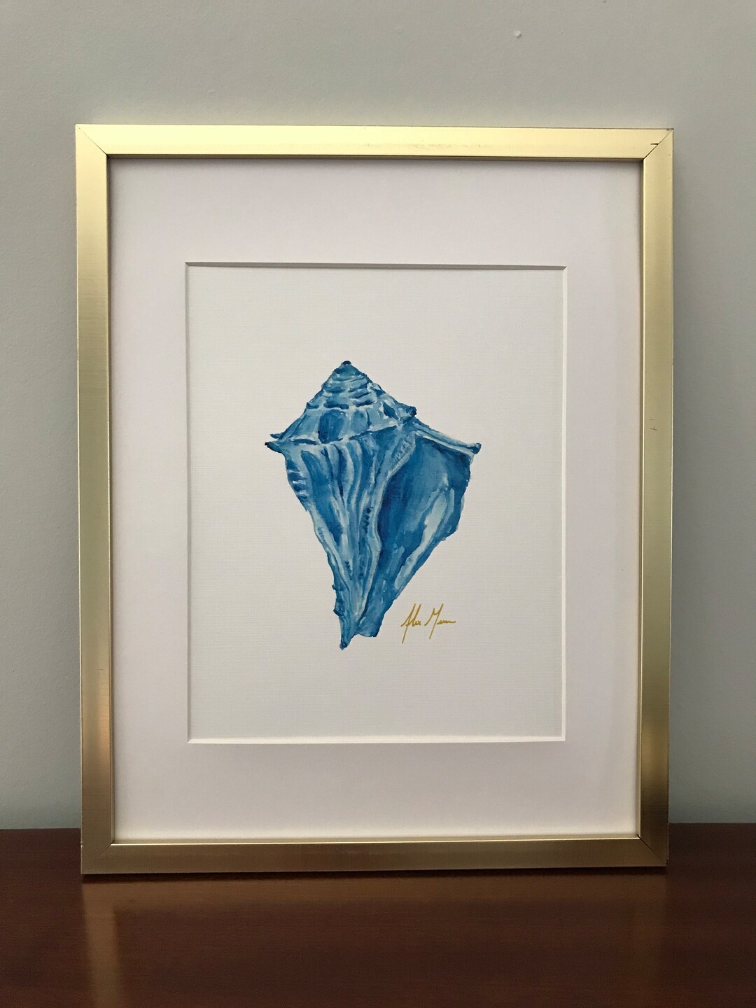 Watercolor Conch Shell Print | Beach Wall Decor | Modern Watercolor Art ...