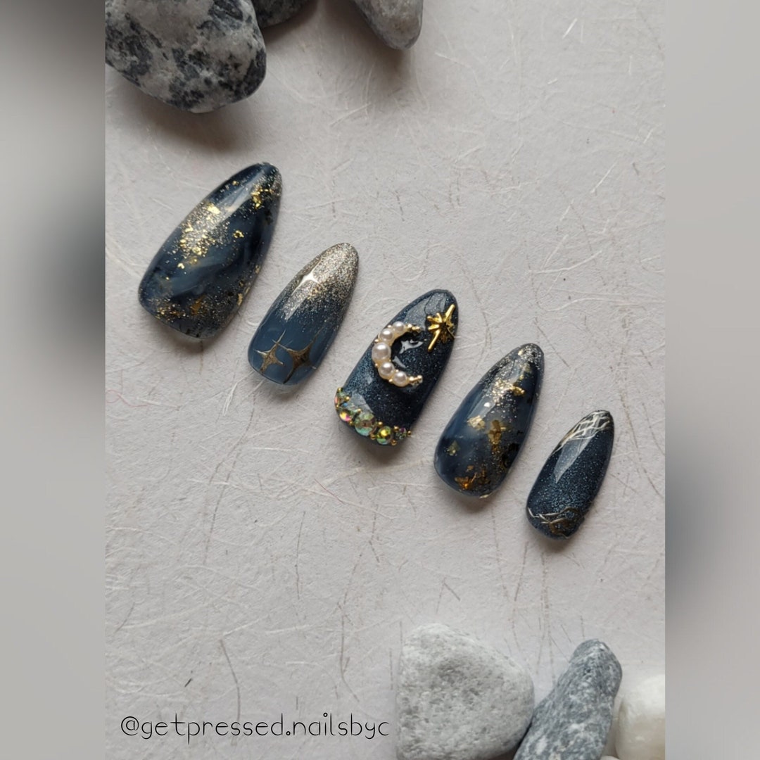 Ravenclaw Blue Wizard Nails - Etsy