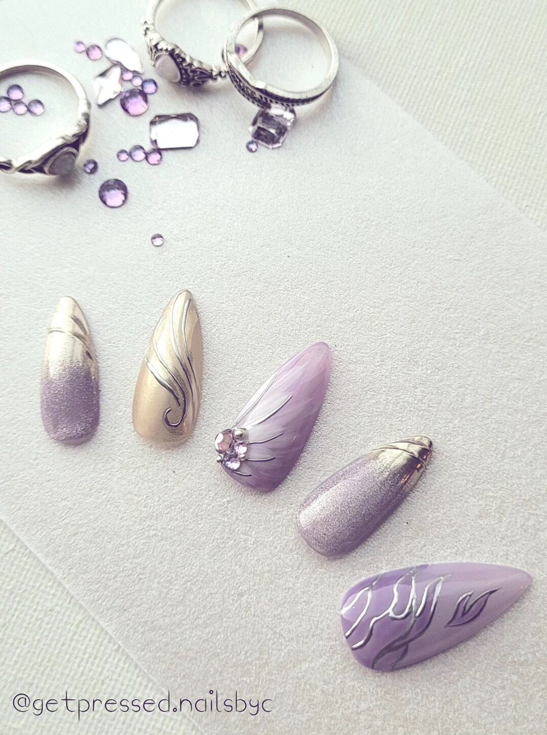 Ignite Purple Press on Nails - Etsy
