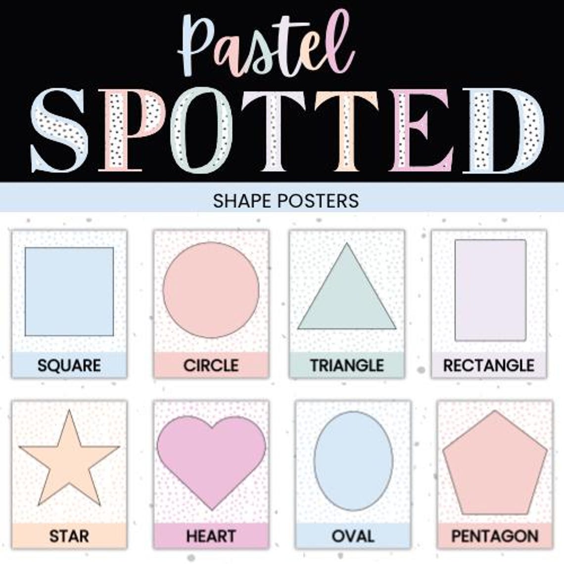 Pastel Spotted Shape Posters, Classroom Learning Print (PDF) - Etsy