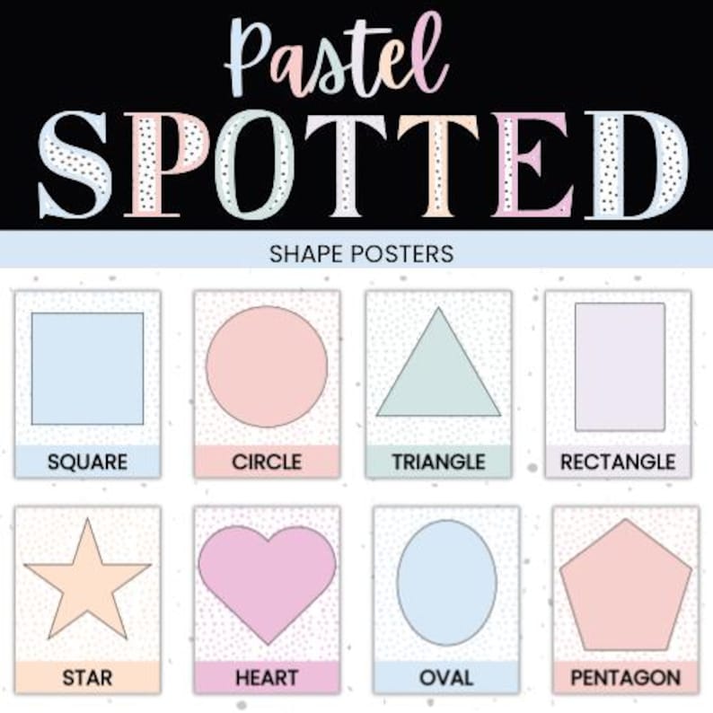 Pastel Spotted Shape Posters, Classroom Learning Print (PDF) - Etsy