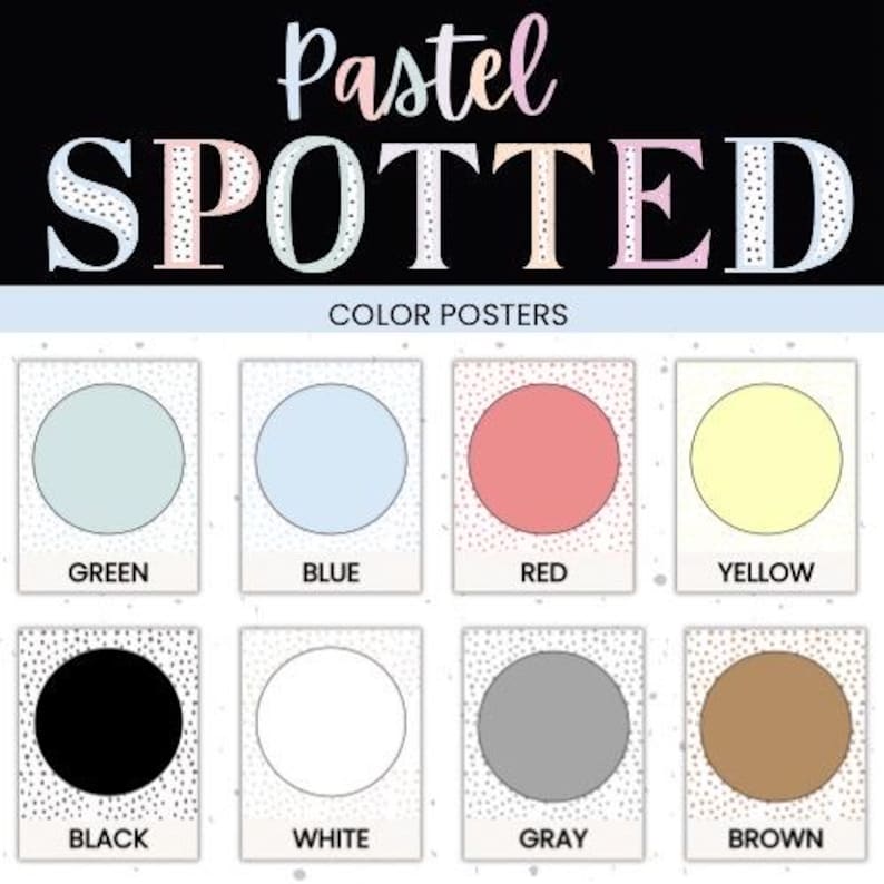 Color Posters, Pastel Theme Color Posters, Classroom Color Posters - Etsy