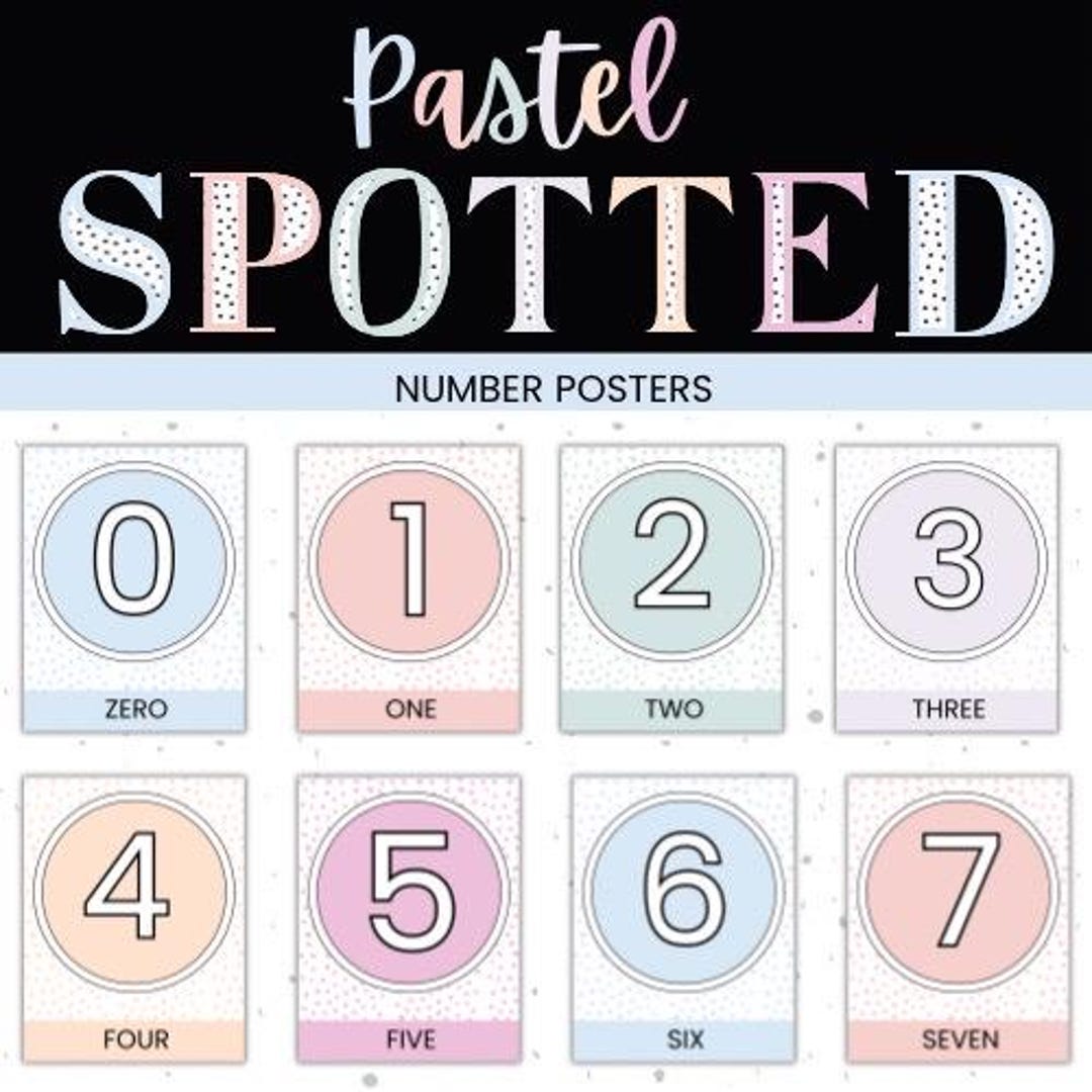 Pastel Spotted Number Posters, Classroom Decor (PDF) - Etsy