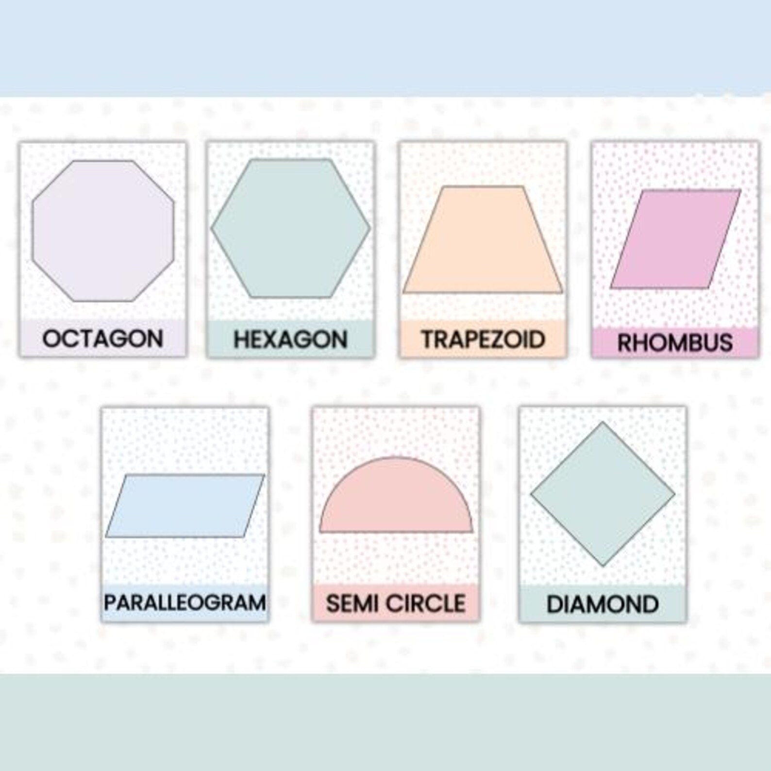 Pastel Spotted Shape Posters, Classroom Learning Print (PDF) - Etsy