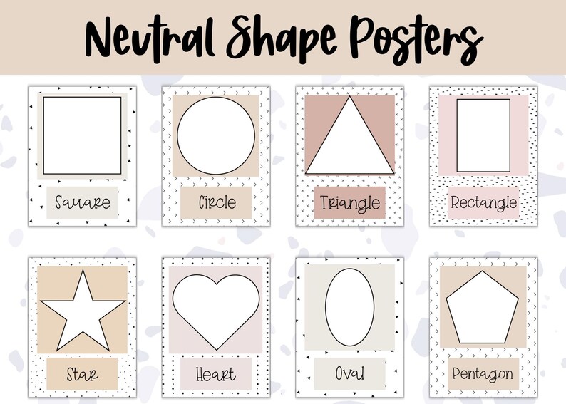 Neutral Theme Shape Posters, Classroom Decor (PDF) - Etsy