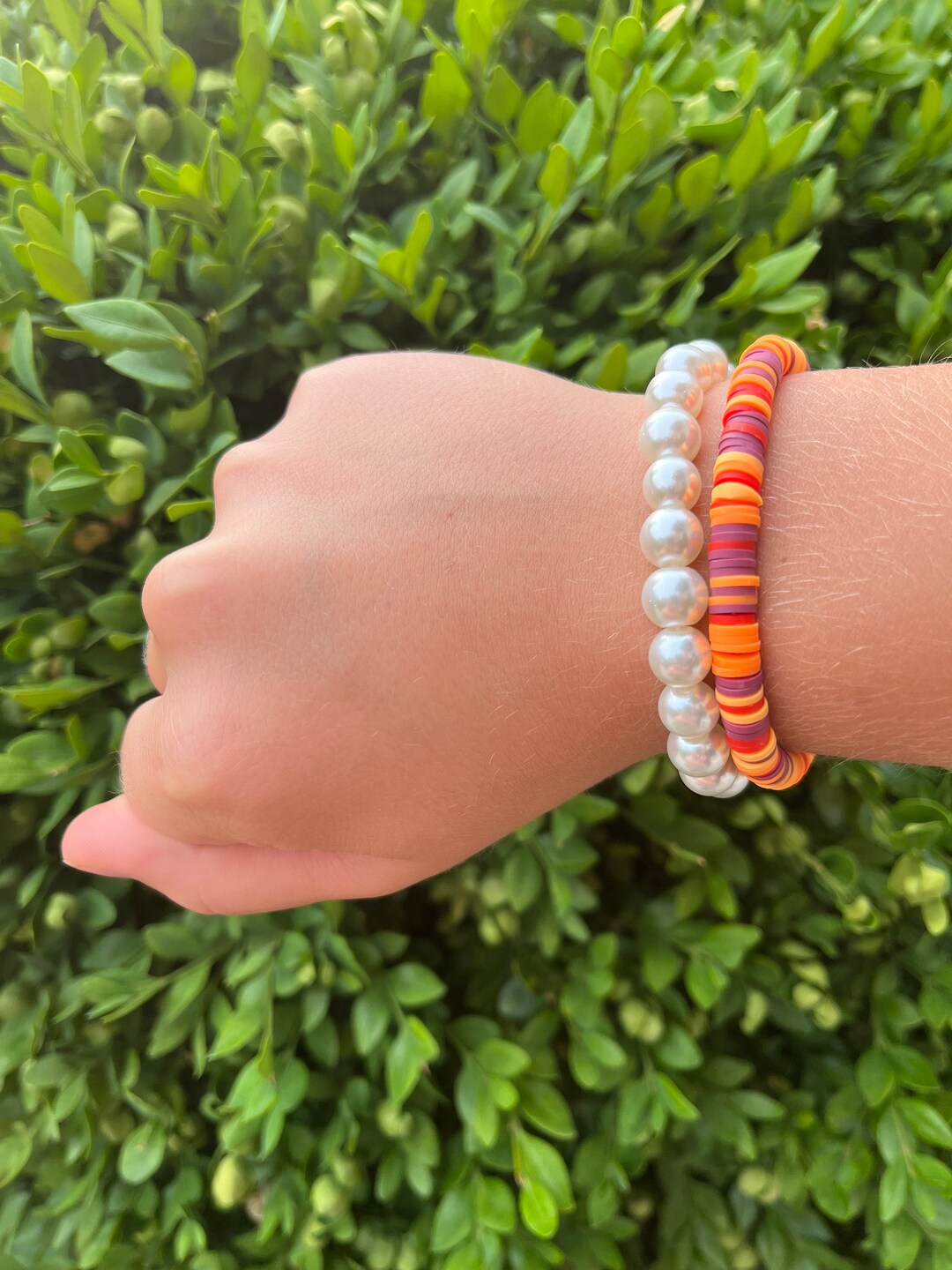 Sunset Themed Stretchy Clay Bead Bracelet - Etsy