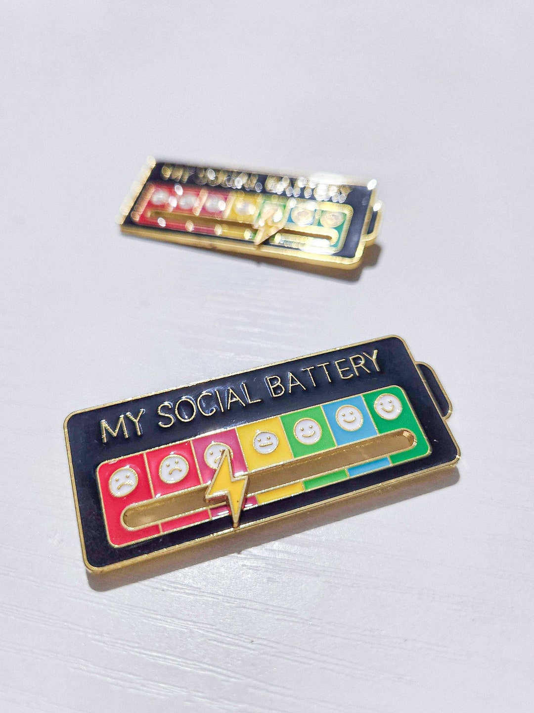 Social Battery Enamel Pins - Etsy