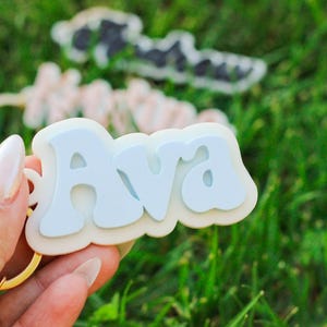 Acrylic Keychain, Retro Name, Personalized Acrylic Name Tag, Backpack ...