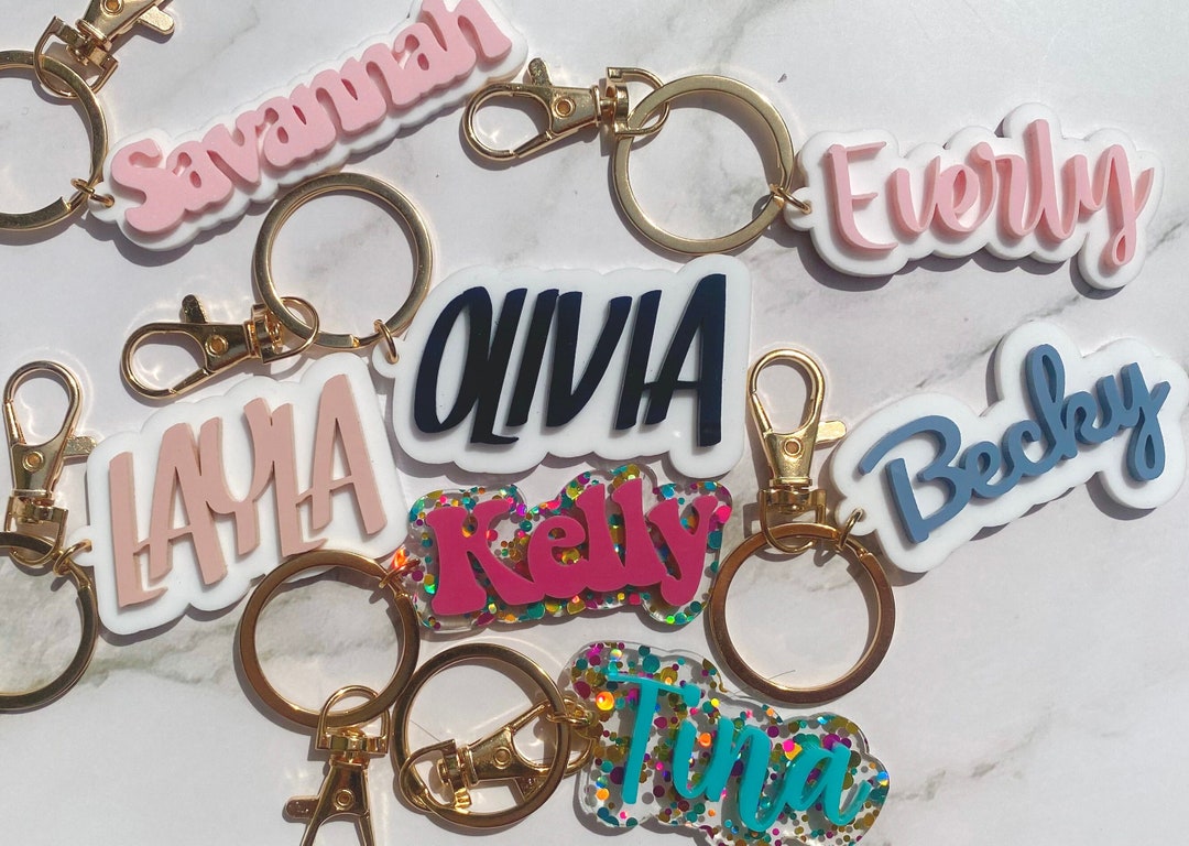 Backpack Name Tag Acrylic Keychain Personalized Acrylic Name - Etsy