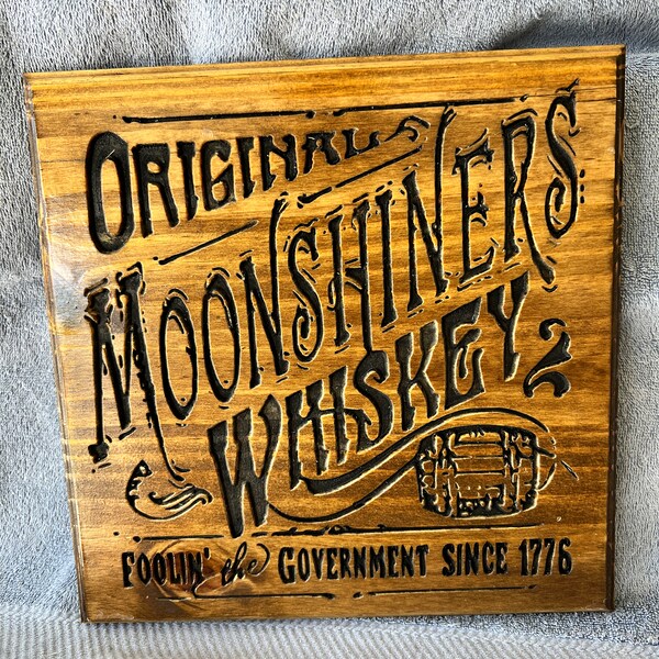 Moonshine Wood Sign - Etsy