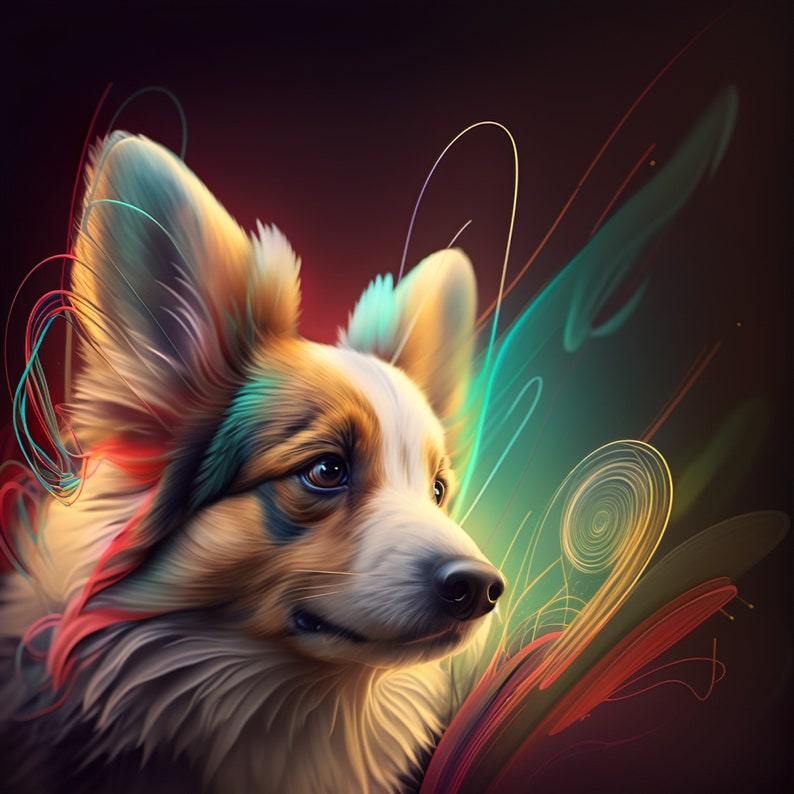 Abstract Neon Pet Digital Artwork - Etsy