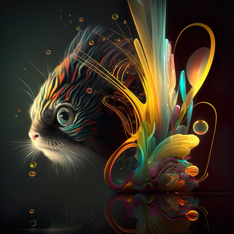 Abstract Neon Pet Digital Artwork - Etsy
