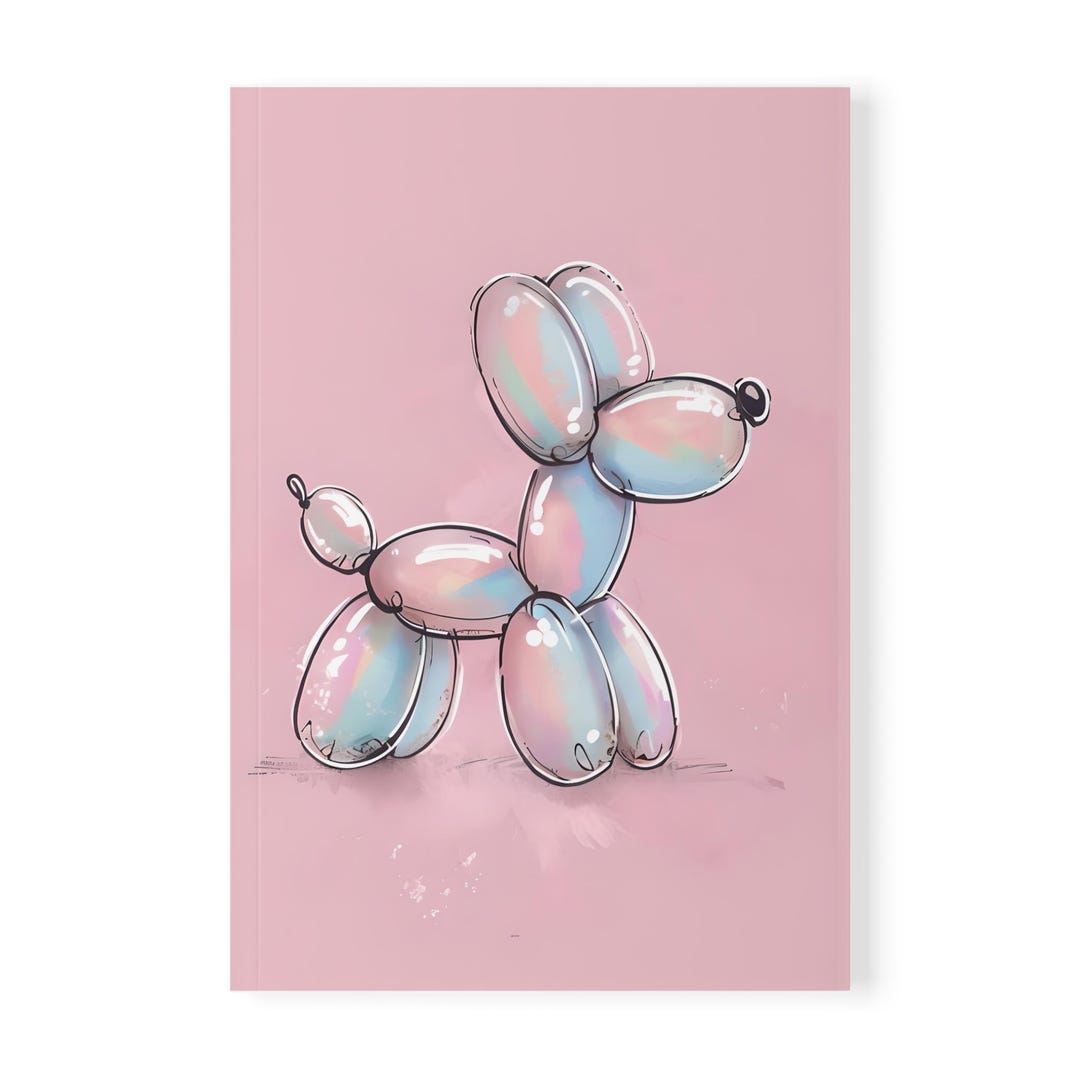 Balloon Dog Notebook - Cute A5 Softcover Journal for Kids, Stationery ...