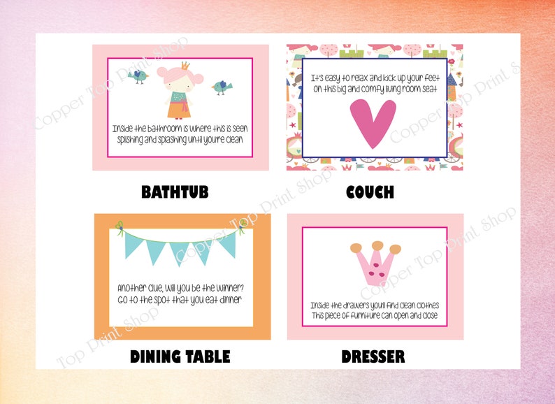 Birthday Scavenger Hunt for Girls, Indoor Birthday Treasure Hunt ...