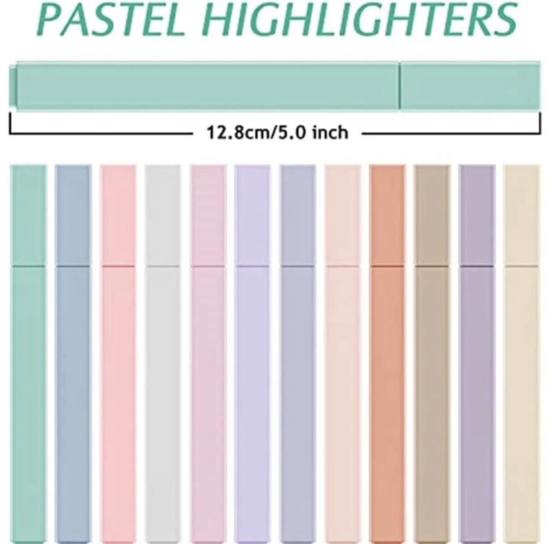 Set of 10 Aesthetic Highlighters Cute Assorted Colors Bible,no Bleed ...