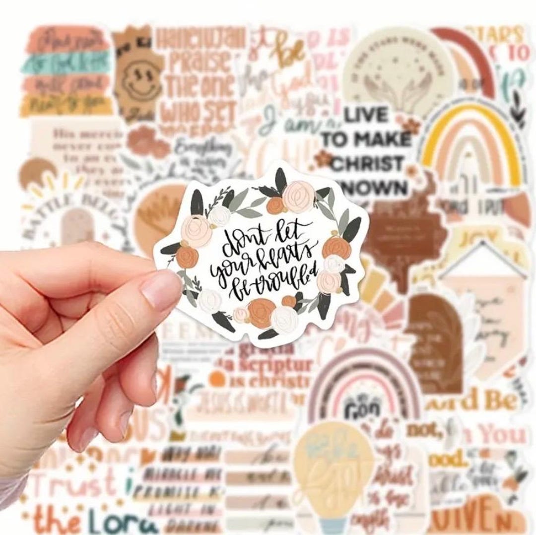 50pcs Bible Verse Sticky Notes - PVC Self-adhesive Stickers for Laptop ...