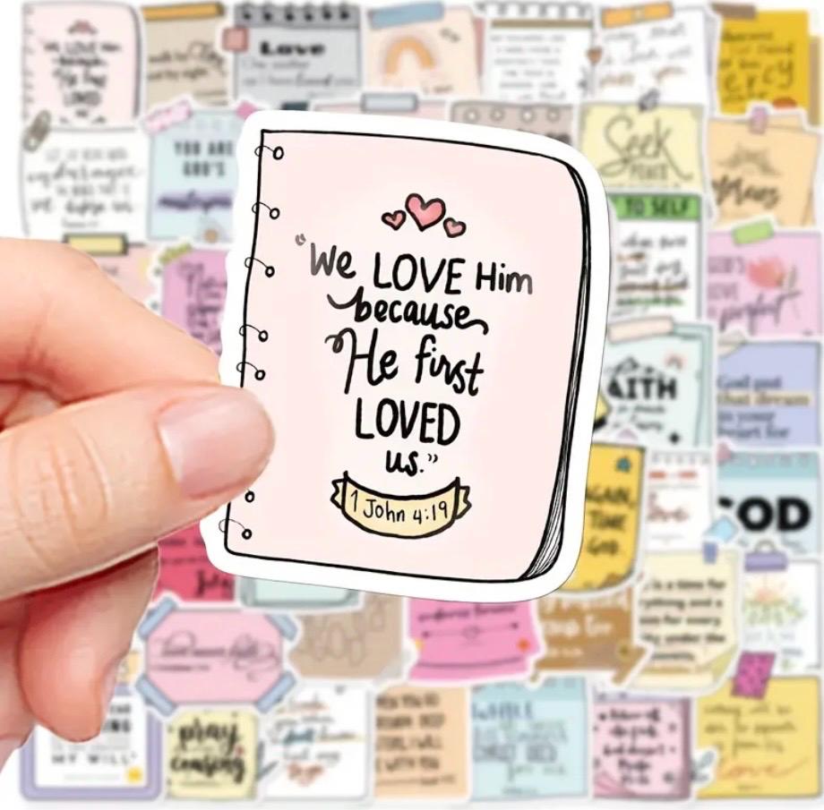 50pcs Bible Verse Sticky Notes - PVC Self-adhesive Stickers for Laptop ...