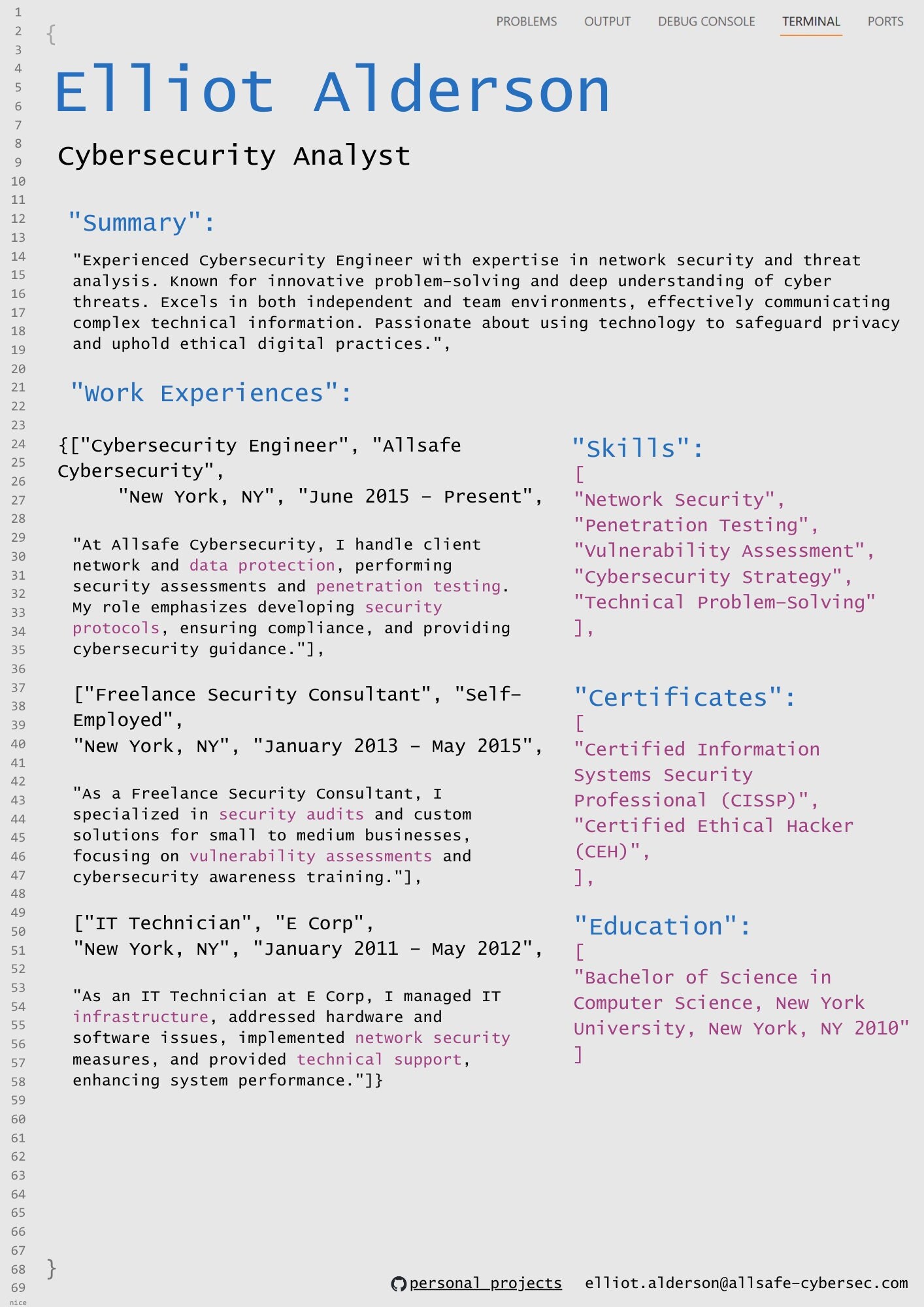 Editable Resume CV Template -programmers, Developers, Software ...
