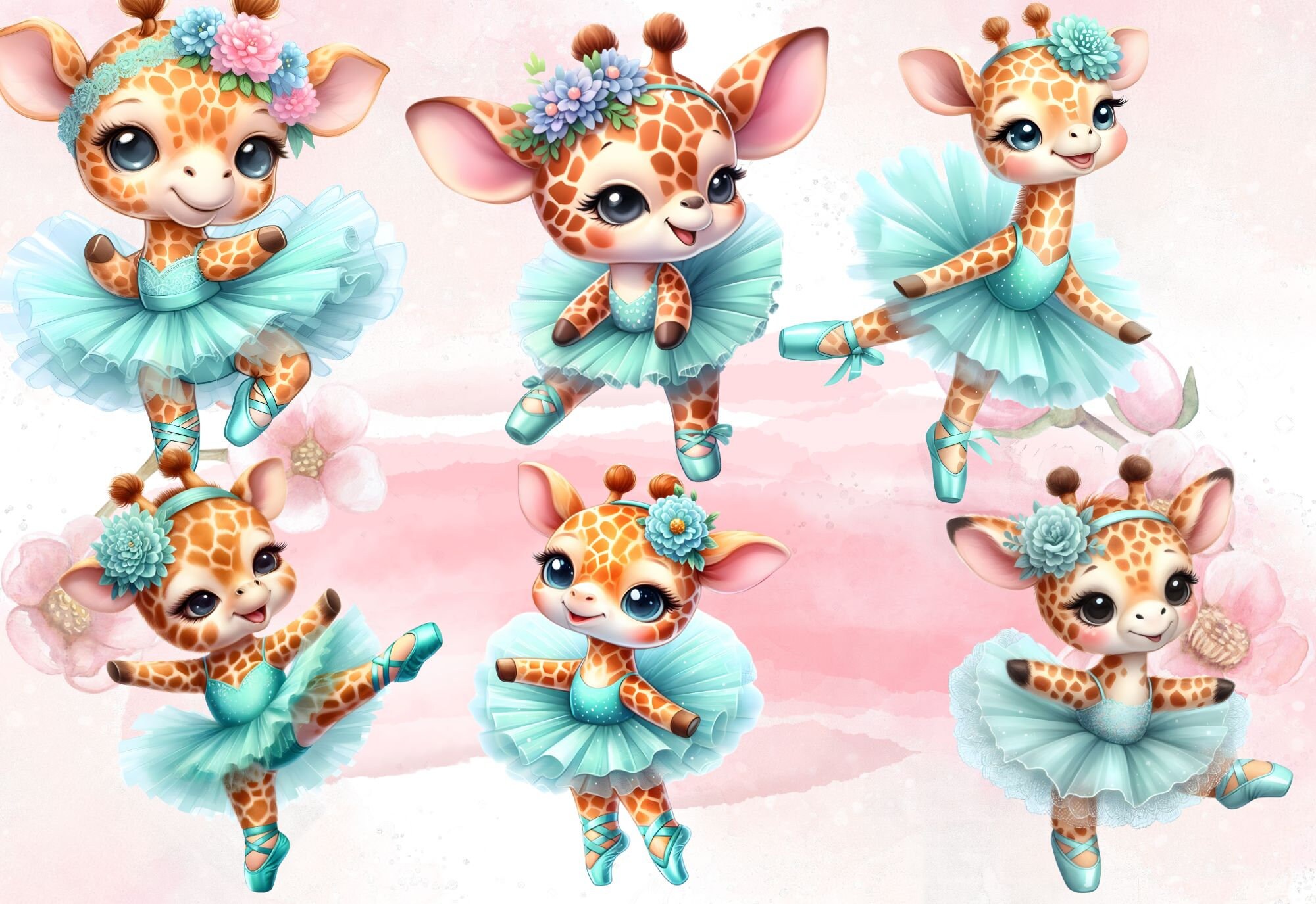 Watercolor Giraffe Ballerina Clipart Png, Watercolor Giraffe Clipart ...