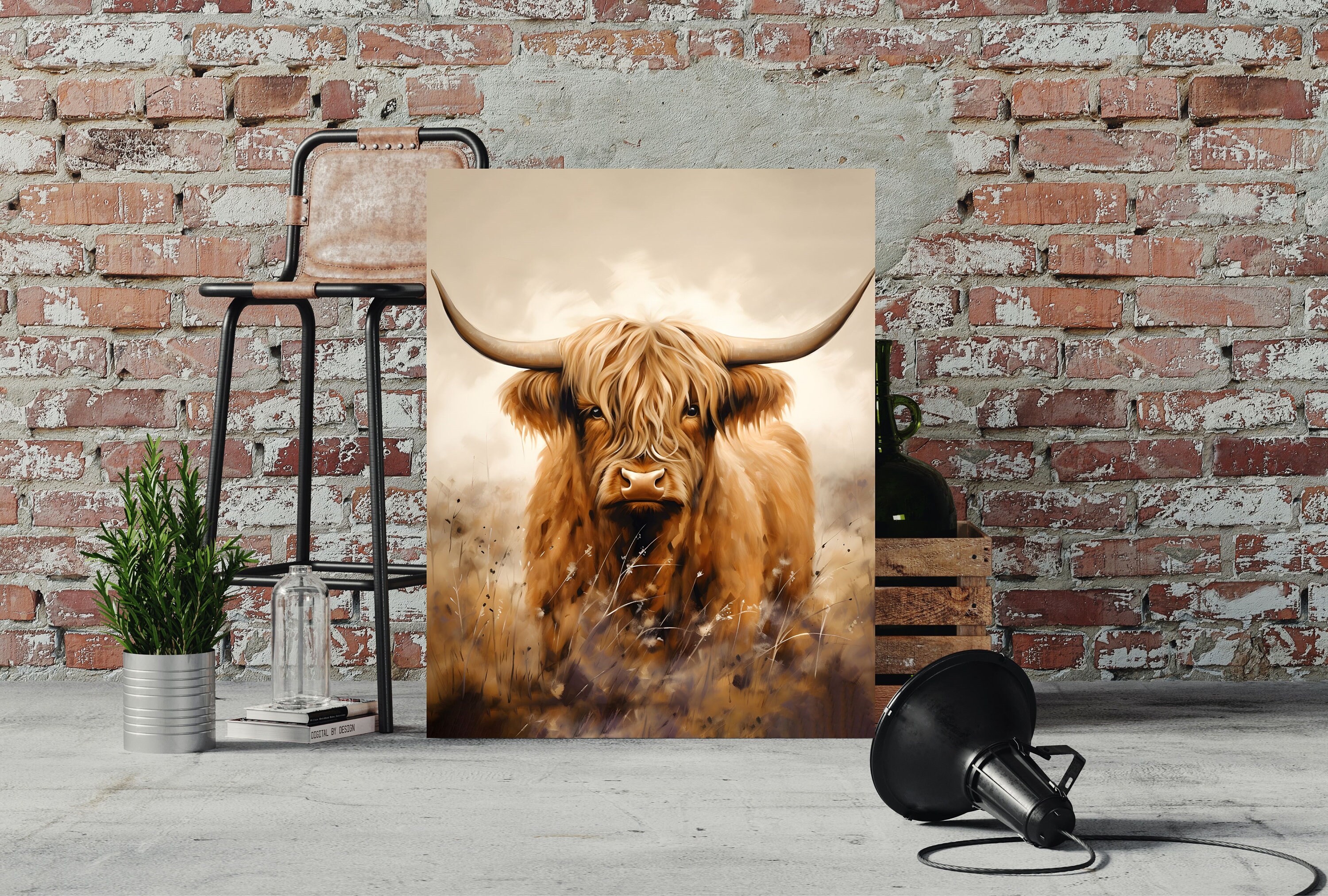 Watercolor Highland Cow Digital Download Gallery Wall Art - Etsy