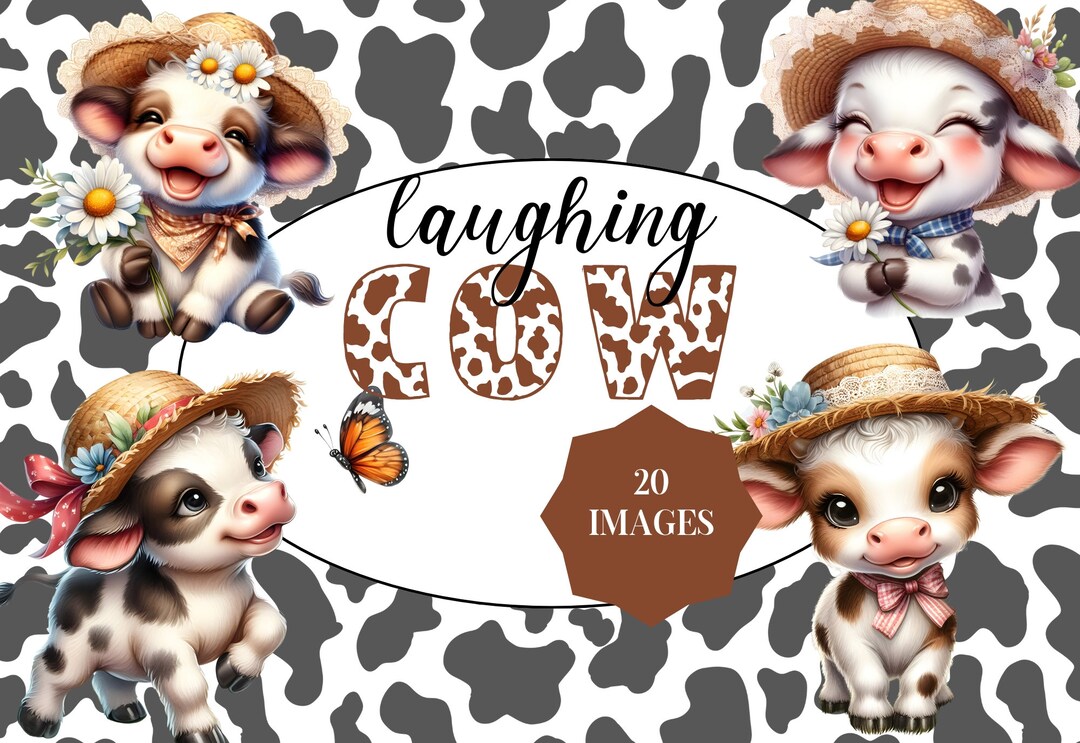 Cute Cow Clipart, Png, Farm Cow Clipart, Farm Animal Clipart, Laughing ...