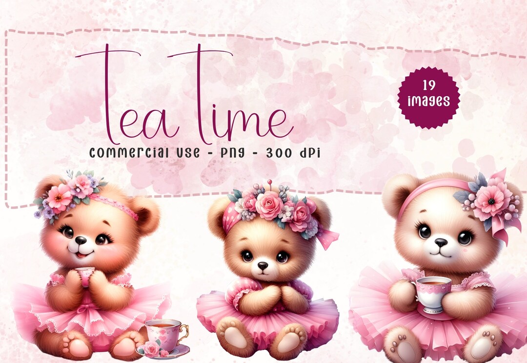 Tea Party Teddy Bears Clipart, Ballerina Bears, Teddy Bear Png Clipart ...
