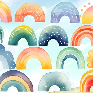 Watercolor Rainbow Clipart - Rainbow PNG - Boho Rainbow Clipart ...