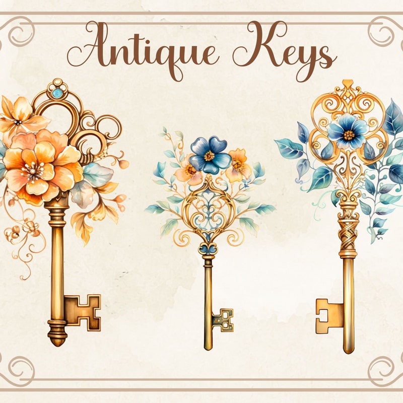 Skeleton Key Clipart - Etsy